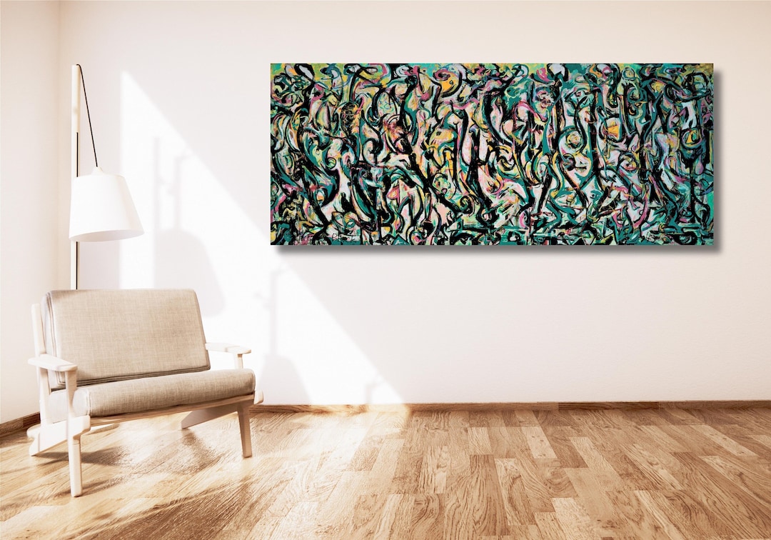 Jackson Pollock Green Painting Canvas Wall Art Print,abstract Art,home ...