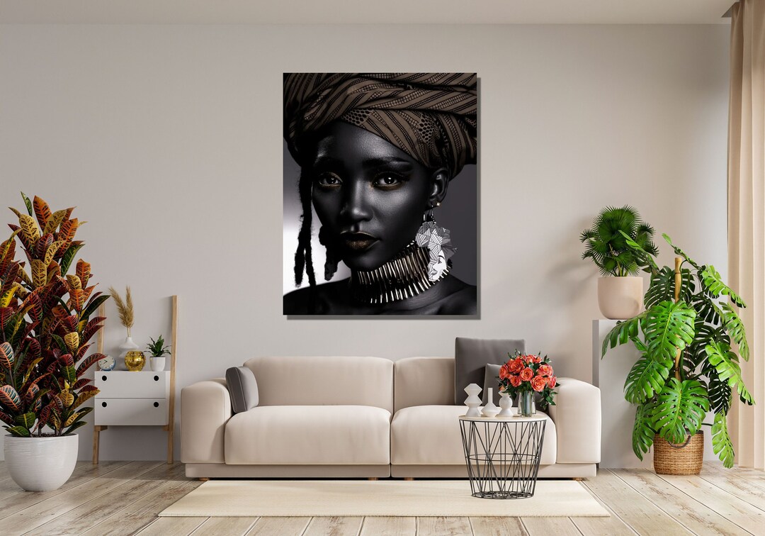 African Woman Canvas Print,african Woman Wall Art,african American Home Decor,african Luxury ...