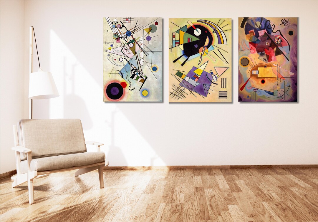 Set of 3 Wassily Kandinsky Canvas Wall Art,wassily Kandinsky Abstract ...