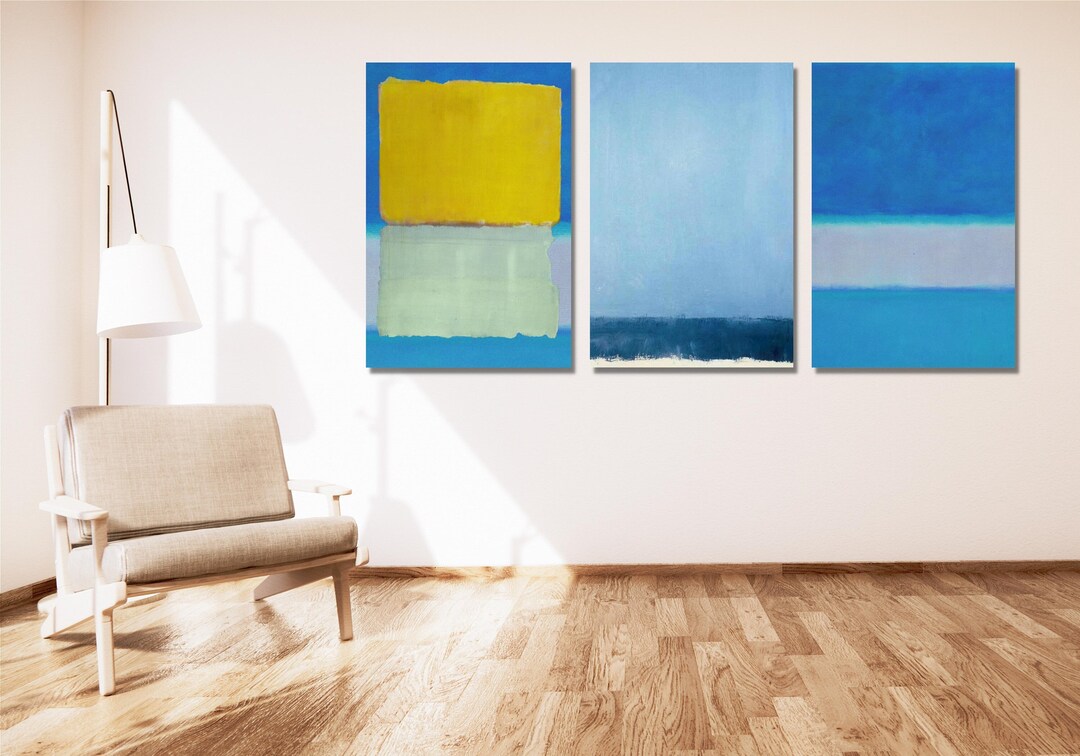 3er Set Mark Rothko Blau Grün Gemälde Leinwand Wandkunst, Mark Rothko ...