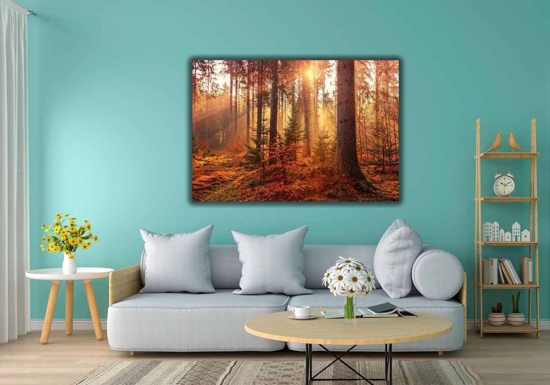 Autumn Fantasy Forest Trees Wall Art,magical Forest Poster Canvas Wall ...