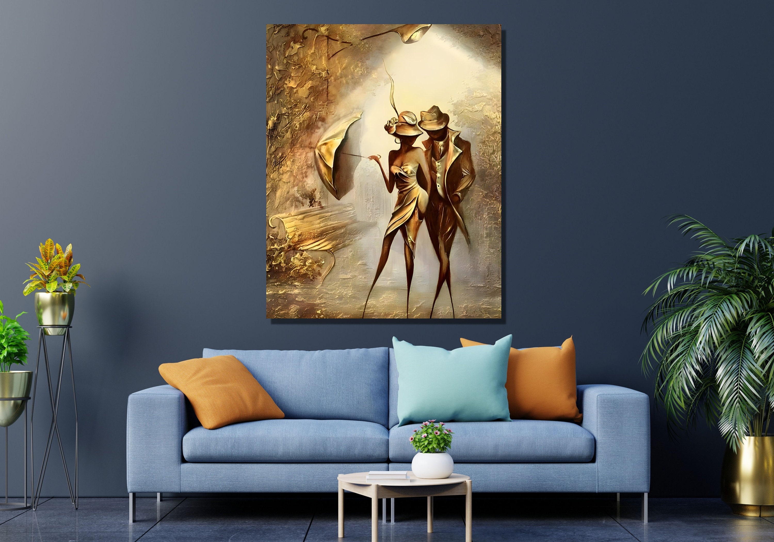 Gold Tango Canvas Wall Art Tango Wall Art Dancing Couple - Etsy