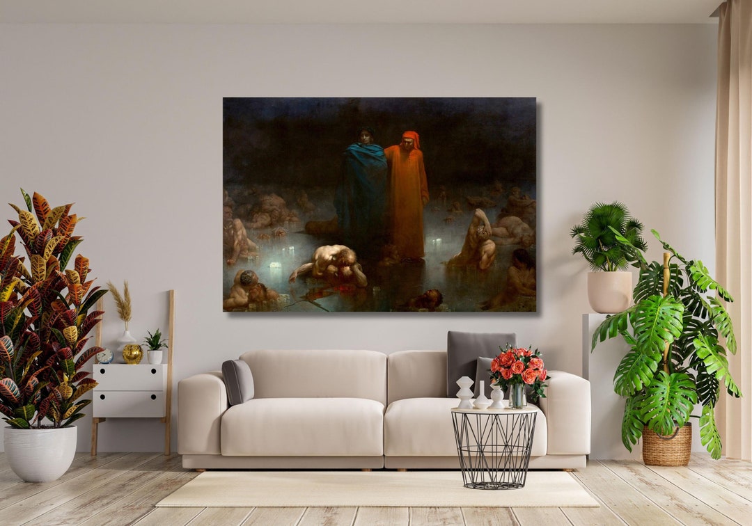 Gustave Dore Dante and Virgil Poster Art Canvas Wall Art,gustave Dore ...
