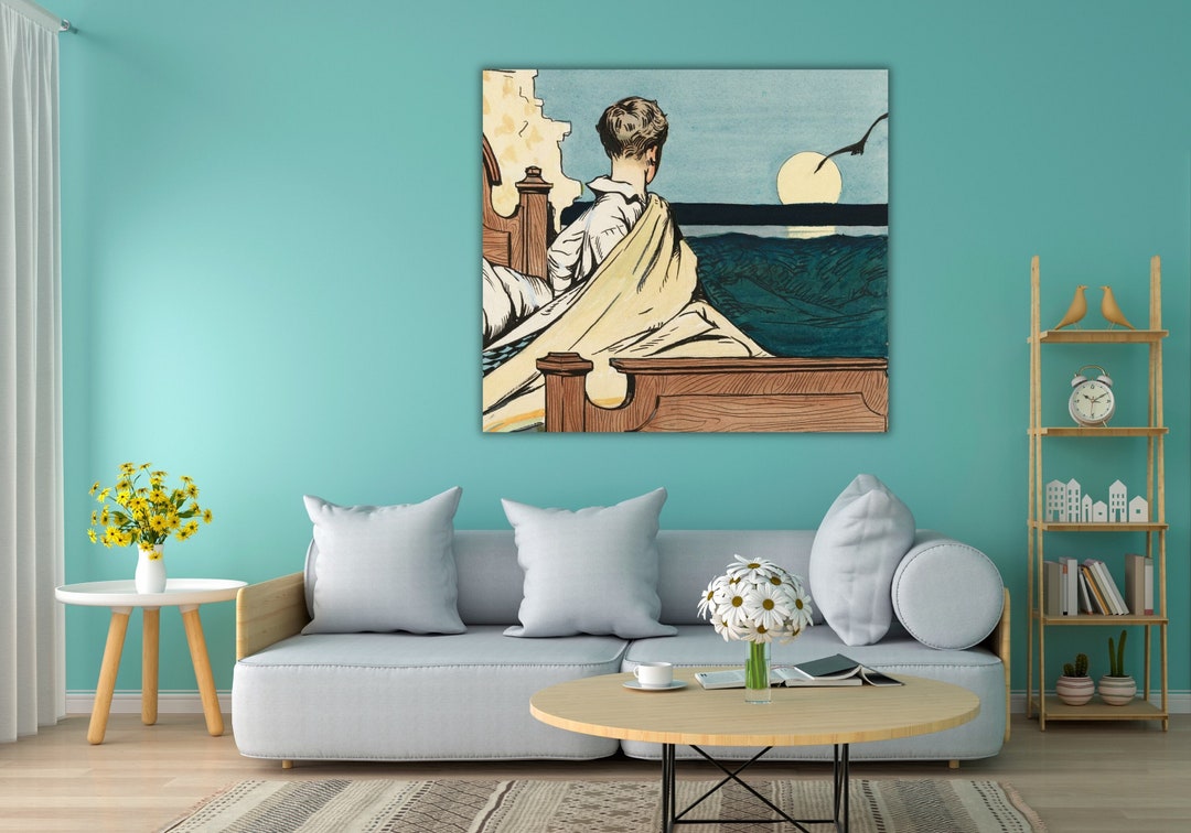 Edward Hopper Boy and Moon (1906-07) Poster Art Print,moonlight Canvas ...