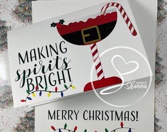 Alcohol Pun Christmas Holiday Greeting Card Puns Bartender Making ...