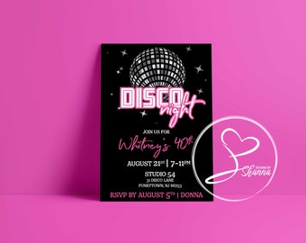 Disco Party Disco Invitation Studio 54 Invitation Studio 54 Party 70s ...