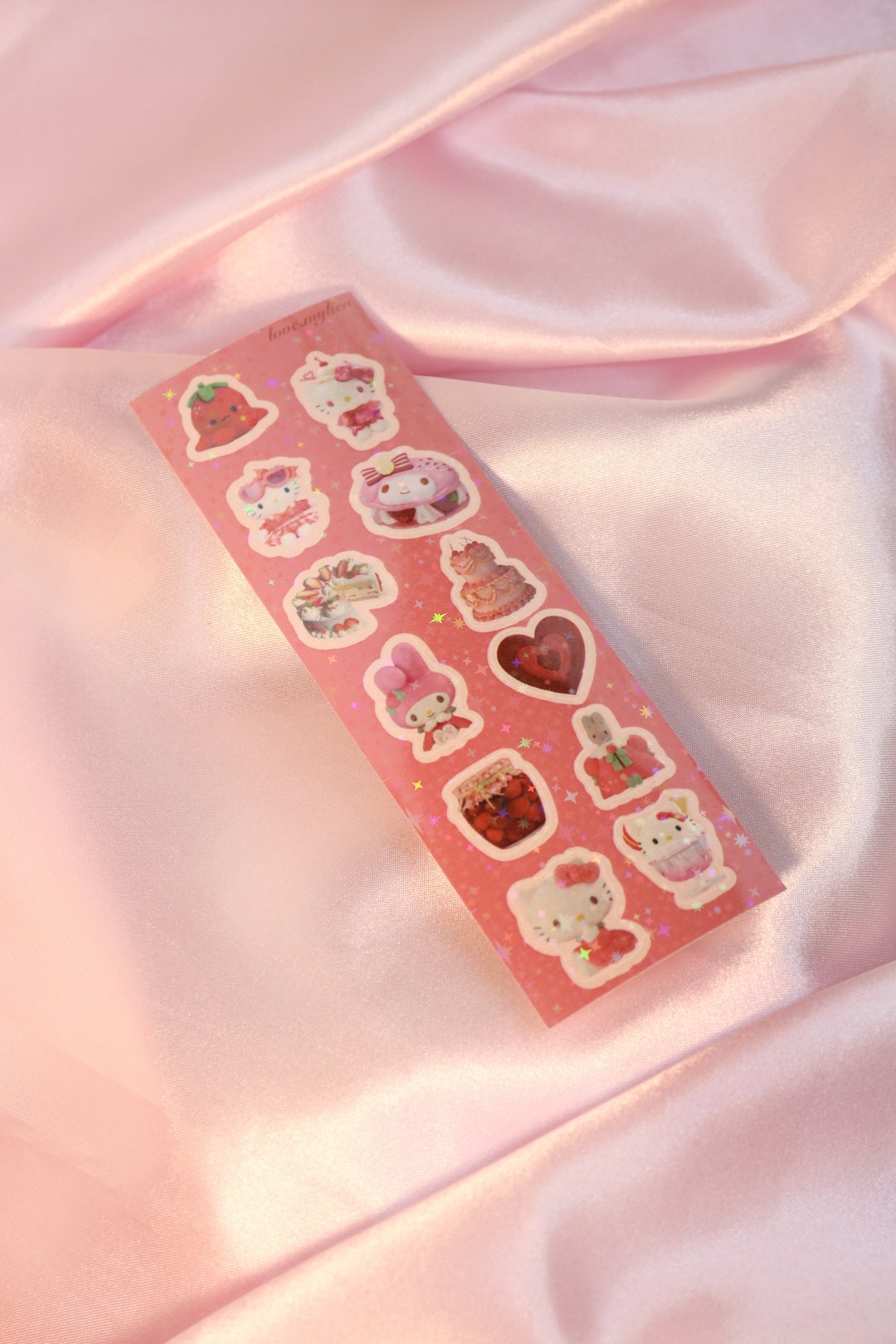 HOLOGRAPHIC Cute Red PNG Sticker Sheet, Cute Stationery Bundle, Grab ...