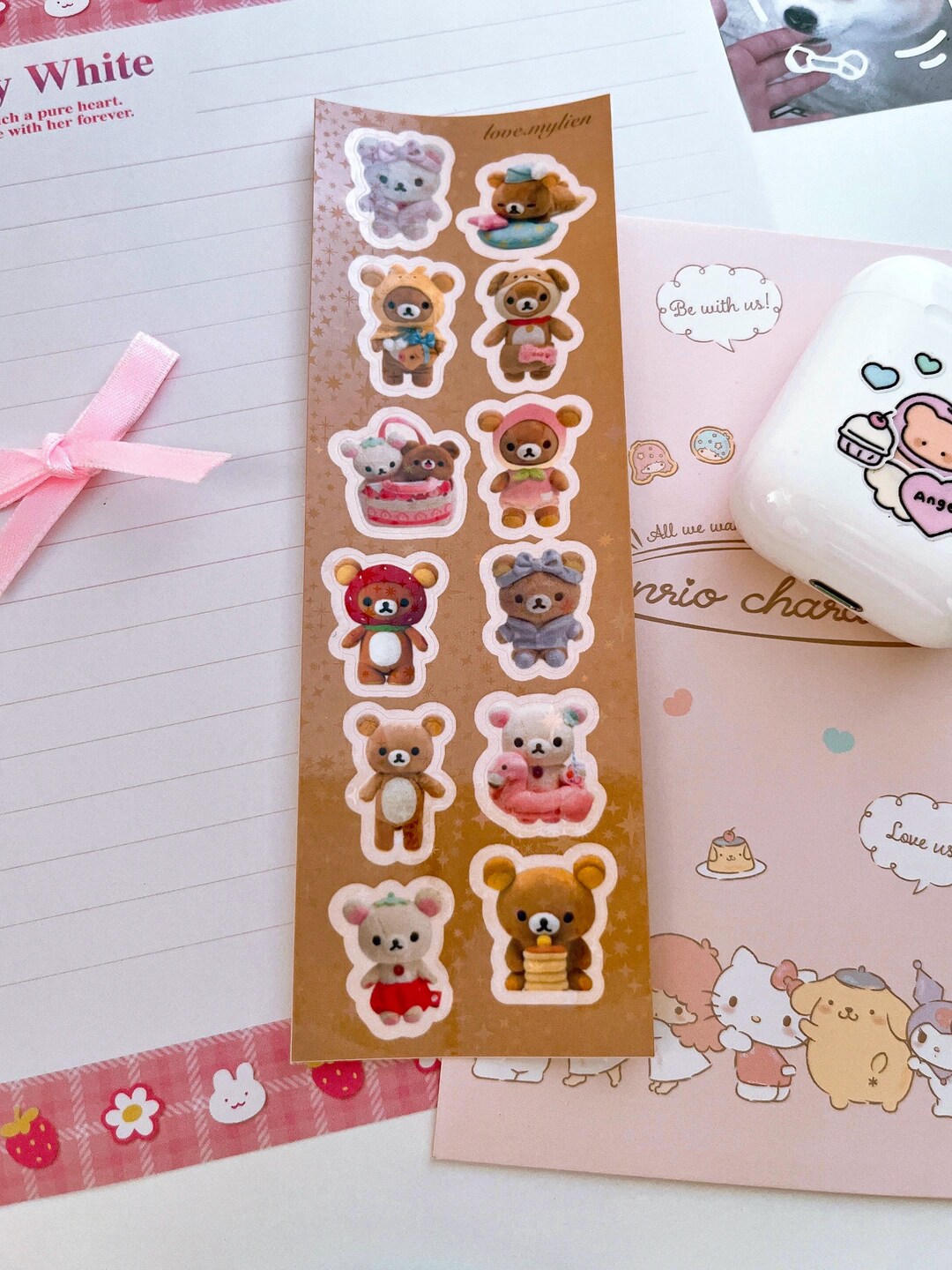 HOLOGRAPHIC Cute Brown Plushie Sticker Sheet, Cute Stationery Bundle ...
