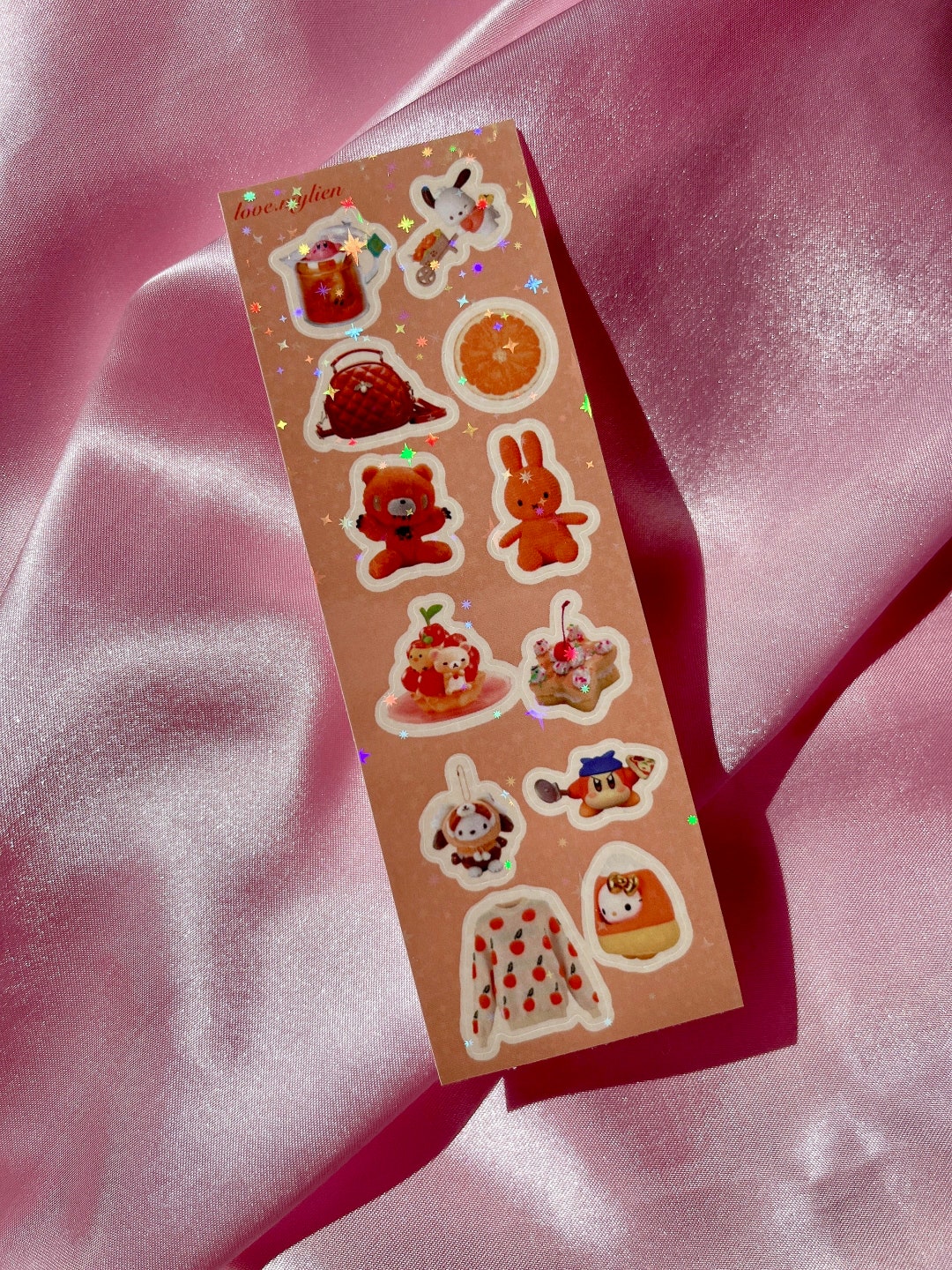 HOLOGRAPHIC Cute Orange PNG Sticker Sheet, Cute Stationery Bundle, Grab ...