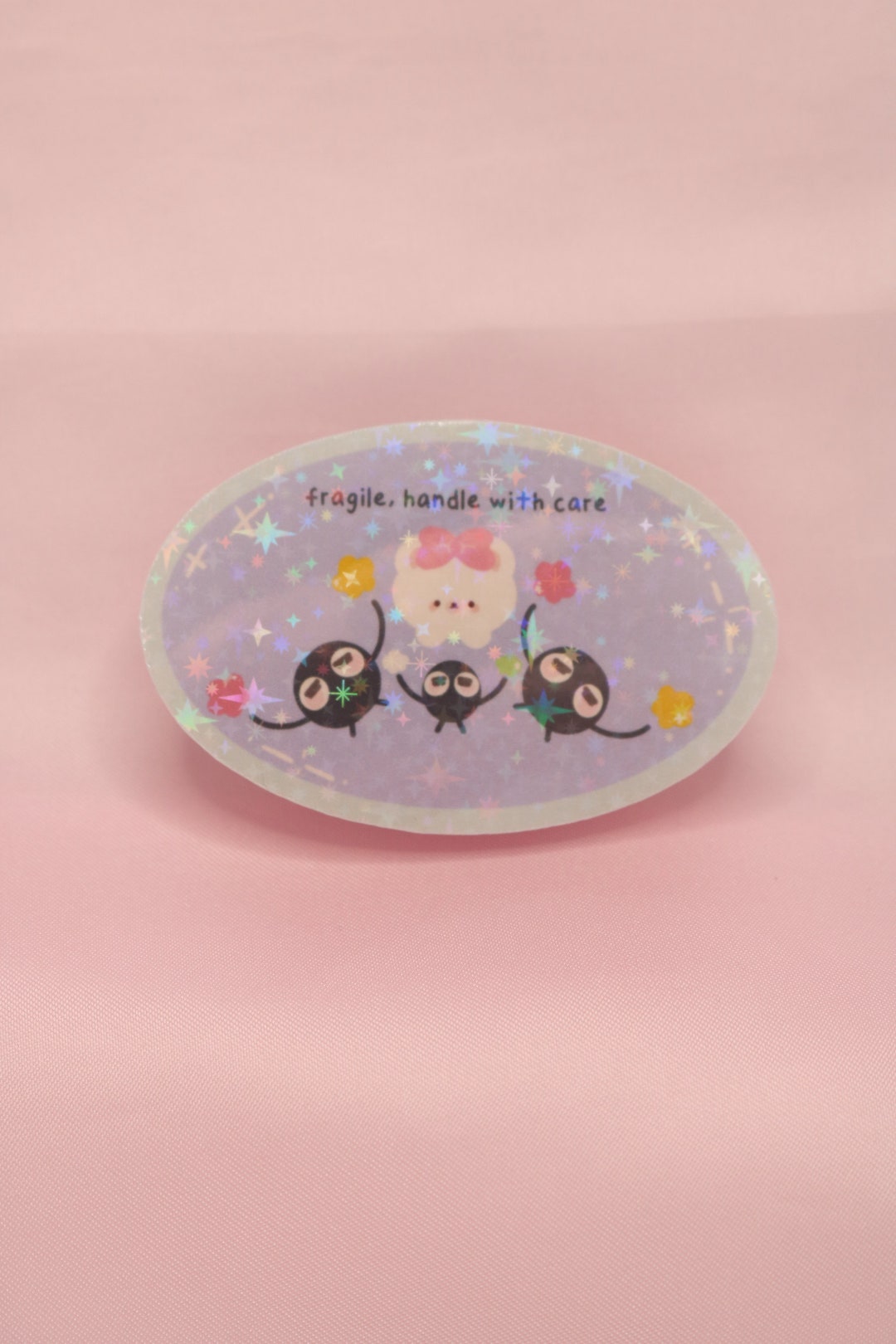 Cute Fragile, Handle With Care Sticker Holographic Die-cut Flake ...