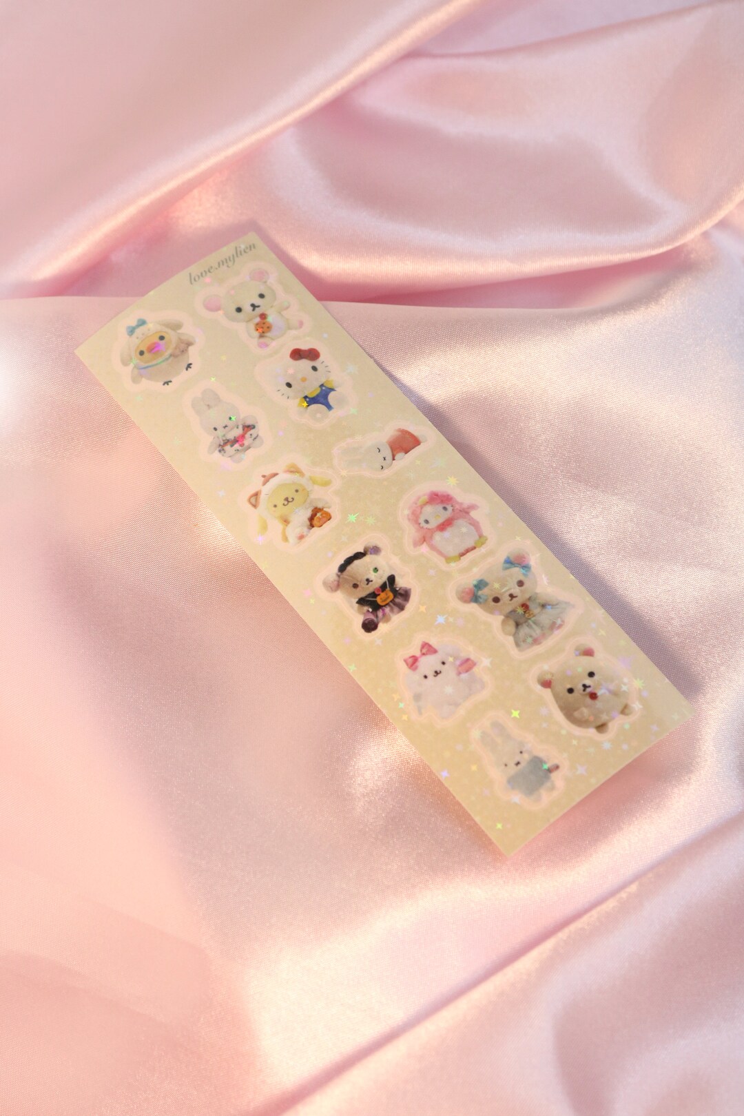 HOLOGRAPHIC Cute White Plushie Sticker Sheet, Cute Stationery Bundle ...