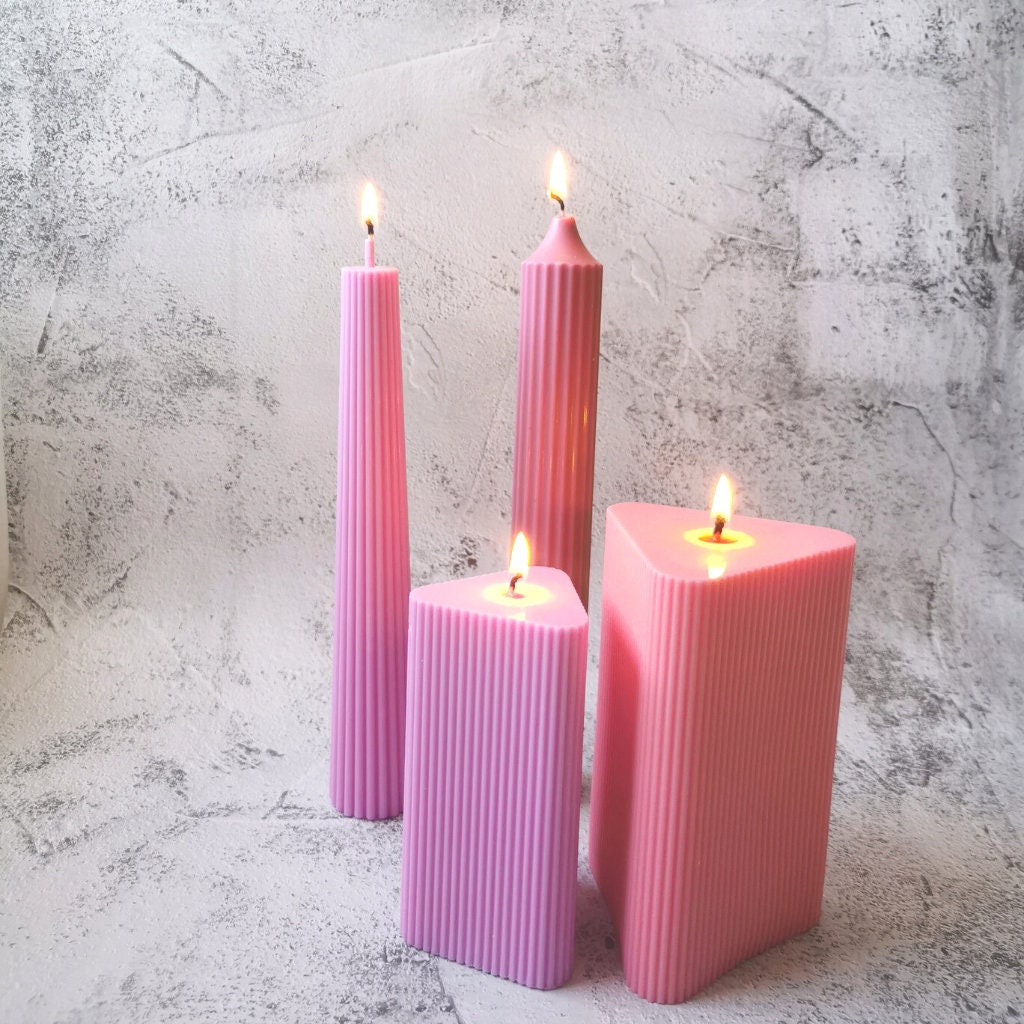 Ribbed Triangular Pillar 3D PVC Candle Mold Abstract Art DIY - Etsy