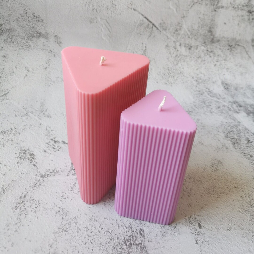 Ribbed Triangular Pillar 3D PVC Candle Mold Abstract Art DIY - Etsy