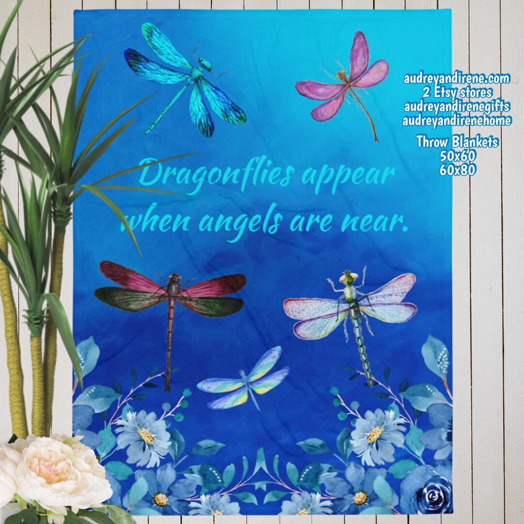 Dragonfly Inspirational Quote Throw Blanket - Cozy Home Decor - Gift ...