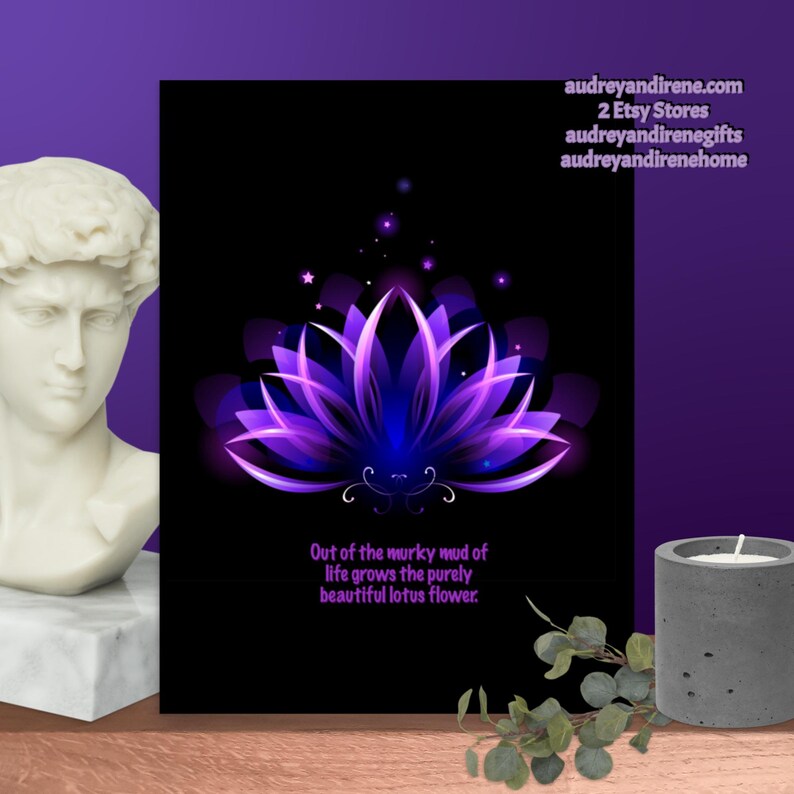 Purple Lotus Flower Poster - Etsy
