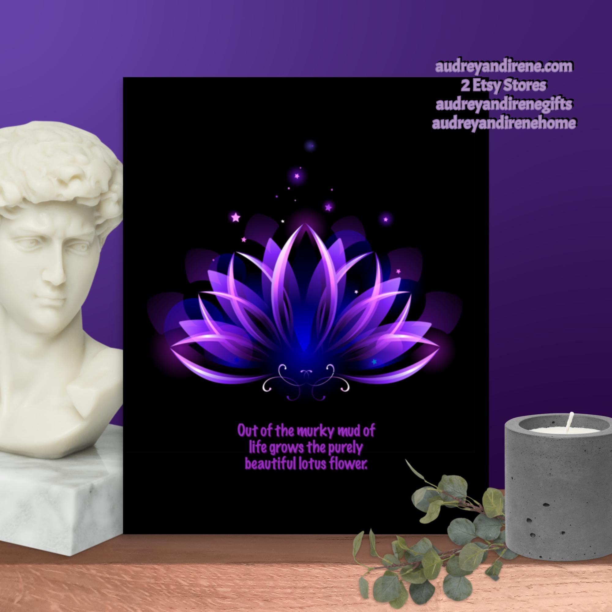 Purple Lotus Flower Poster - Etsy