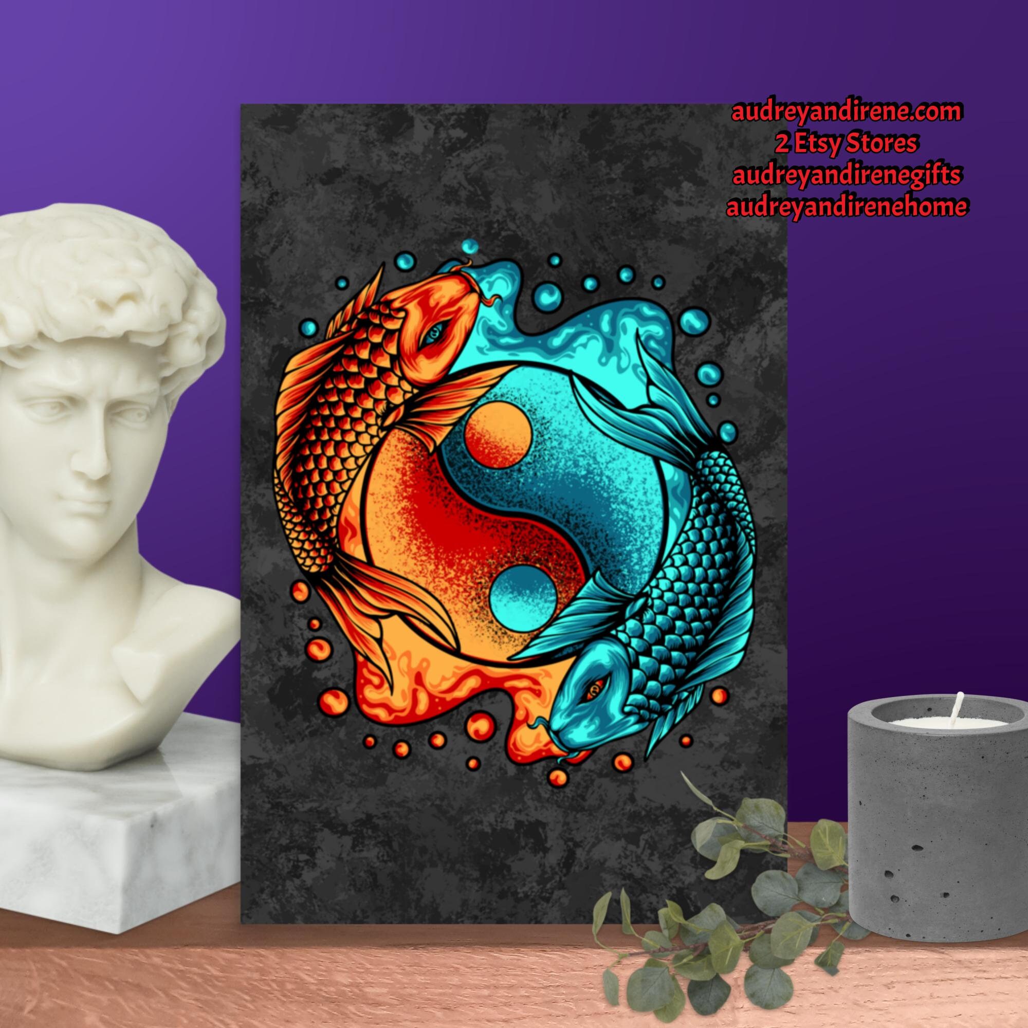 Koi Fish Yin Yang Balance Poster - Etsy