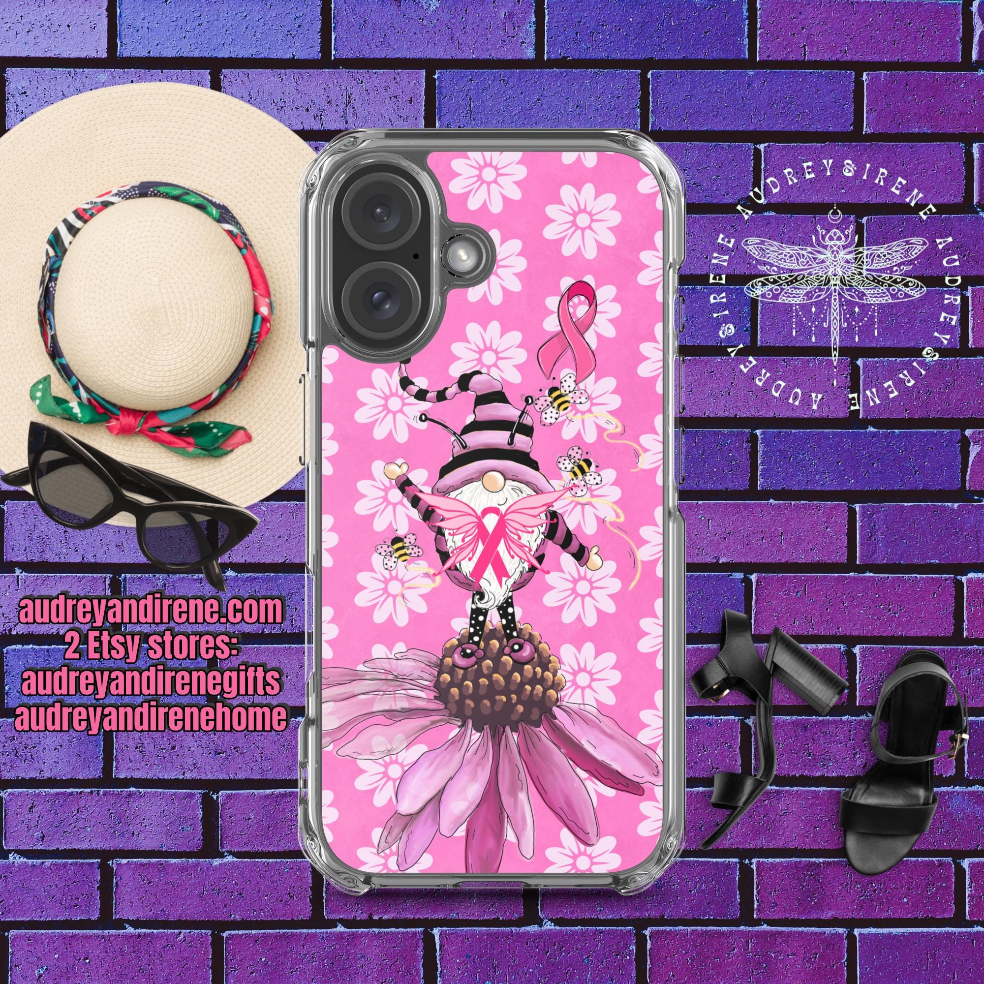 Breast Cancer Pink Daisy Gnome iPhone Case - Etsy