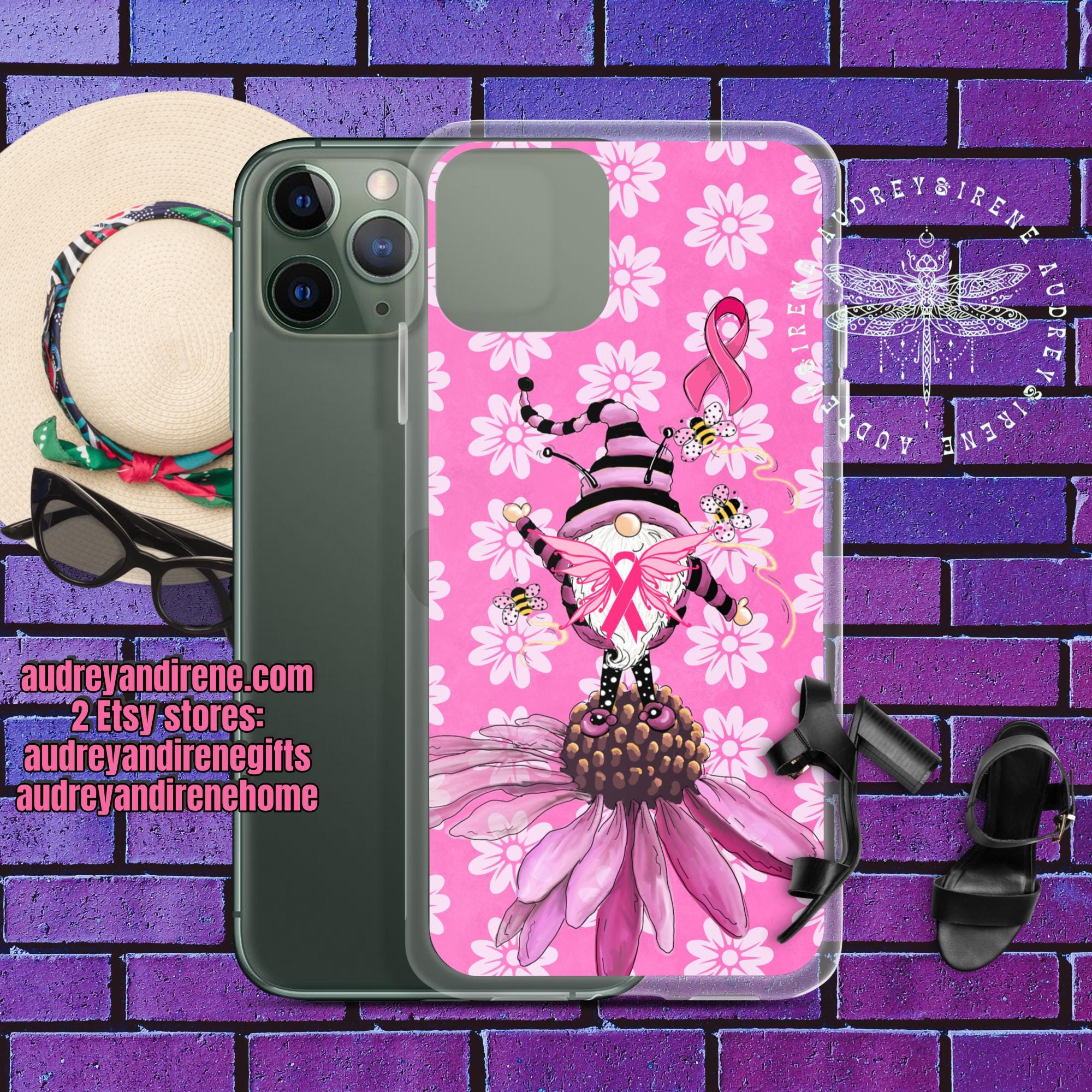 Breast Cancer Pink Daisy Gnome iPhone Case - Etsy