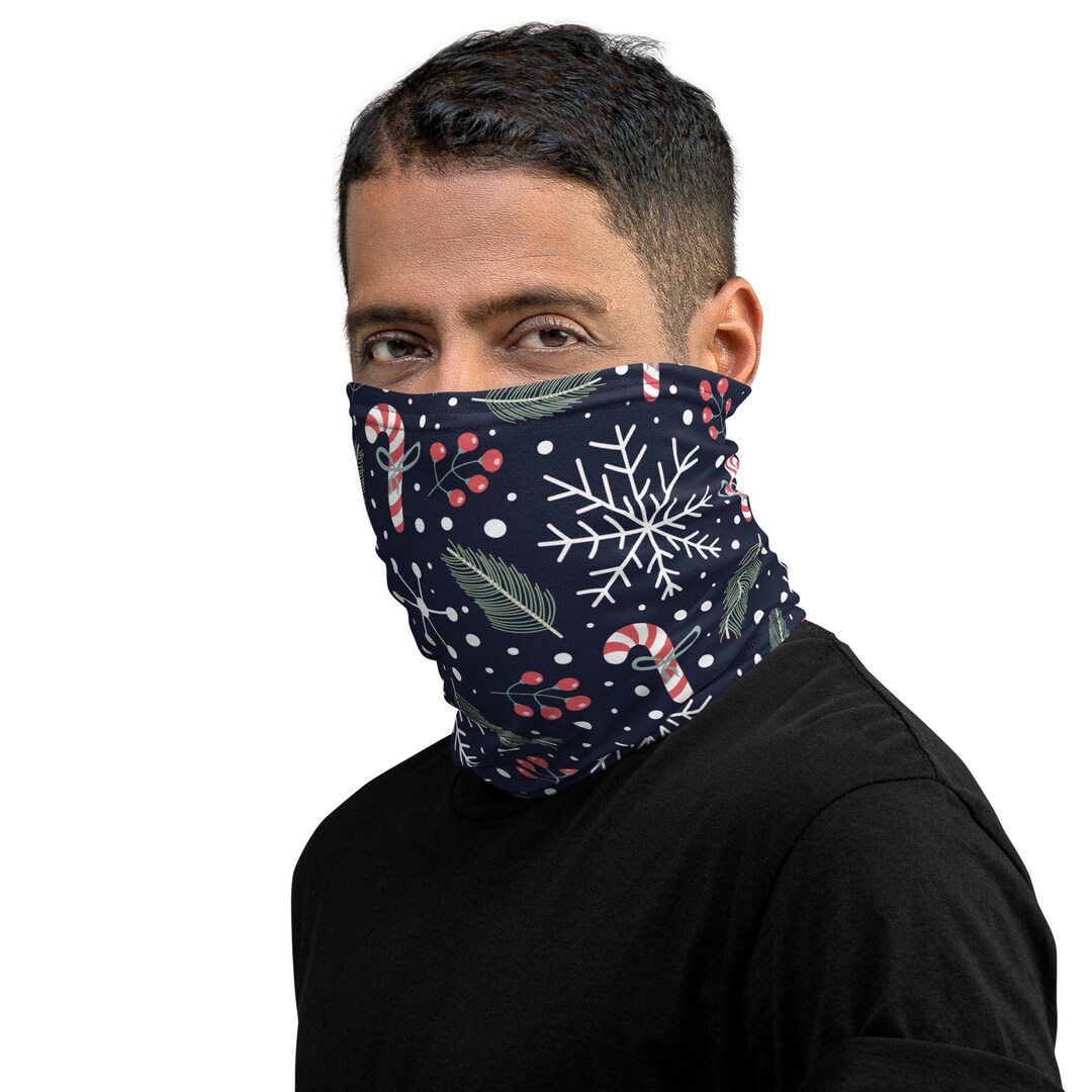 Snowflakes & Candy Canes Neck Gaiter Scarf Face Shield - Etsy