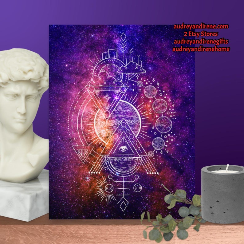 Planets Geometric Galaxy Poster - Etsy