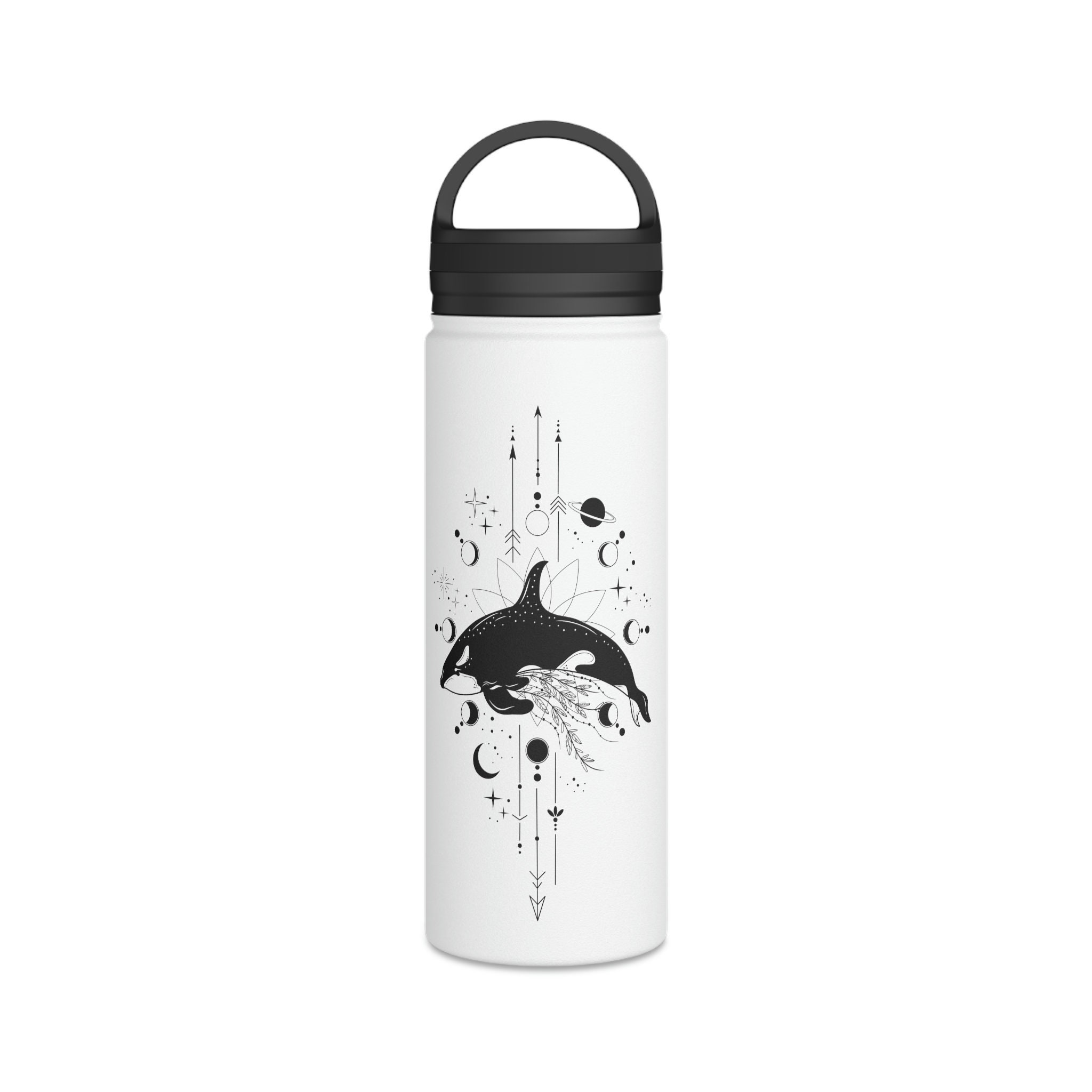 Mystical Orca Whale Stainless Steel Water Bottle, Handle Lid - Etsy
