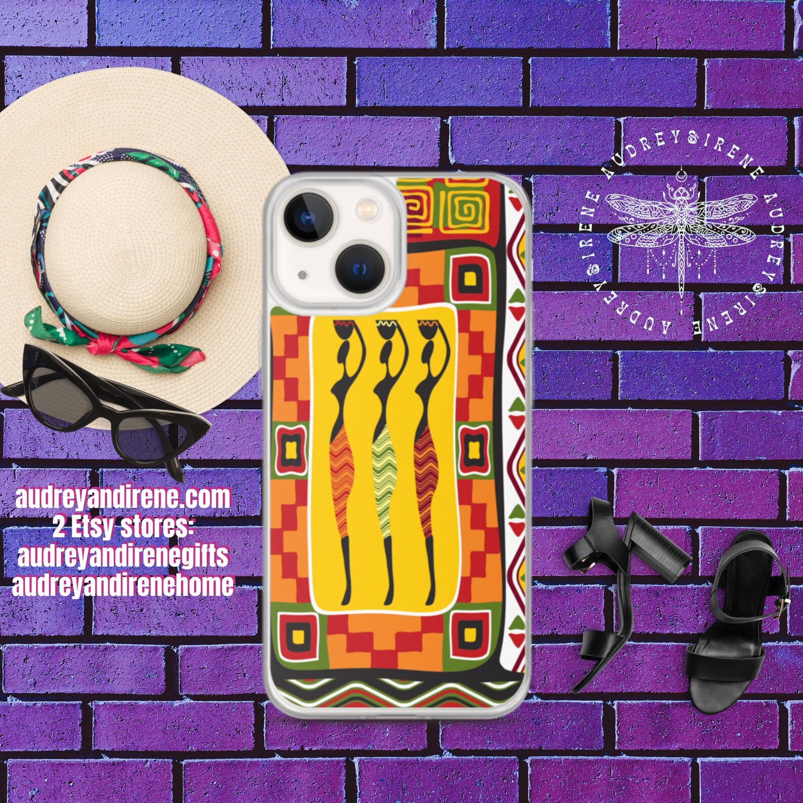 African Women Water Vessel on Head Ankara Print iPhone Case - Etsy