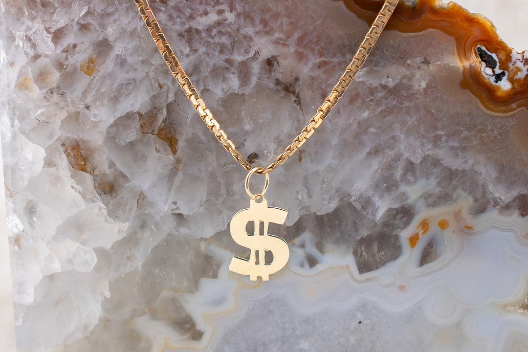 Vintage 14 Karat Yellow Gold Dollar Sign Charm, Pendant, Attract ...