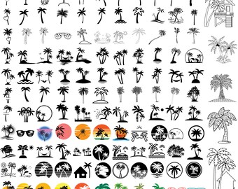 Palm Tree Beach SVG PNG, Palm Tree Svg, Ocean Svg, SVG Files for Cricut ...