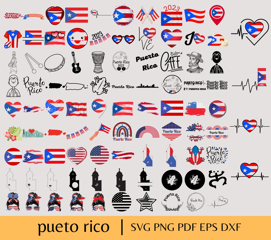 Paquete SVG de Puerto Rico, Diseño 100, Latina Svg, Cricut Svg, Puerto ...
