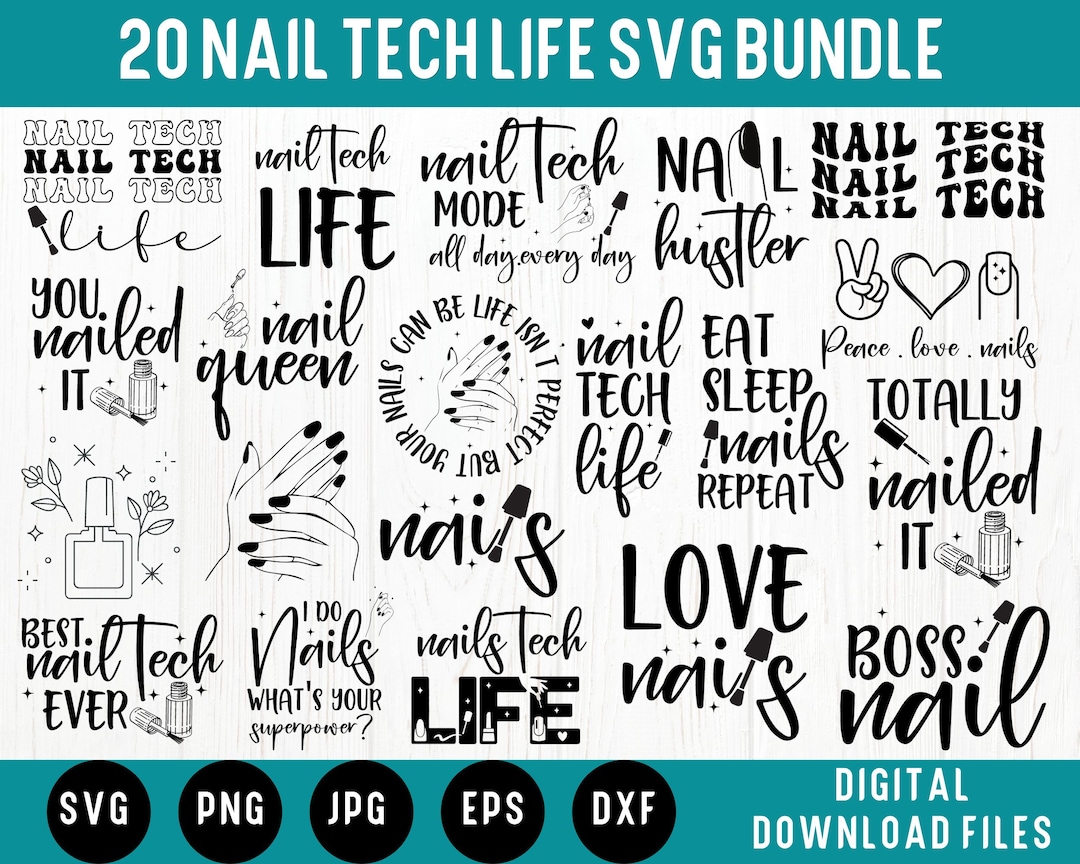 Nail Tech Life Svg Bundle, 20 Design, Nail Polish Png, Makeup Svg ...