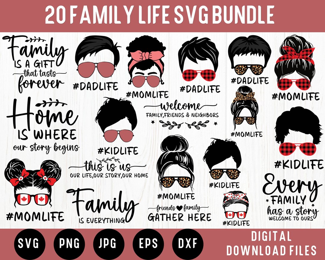 Family Life Svg Bundle, 20 Design, Family Reunion Commercial File ...