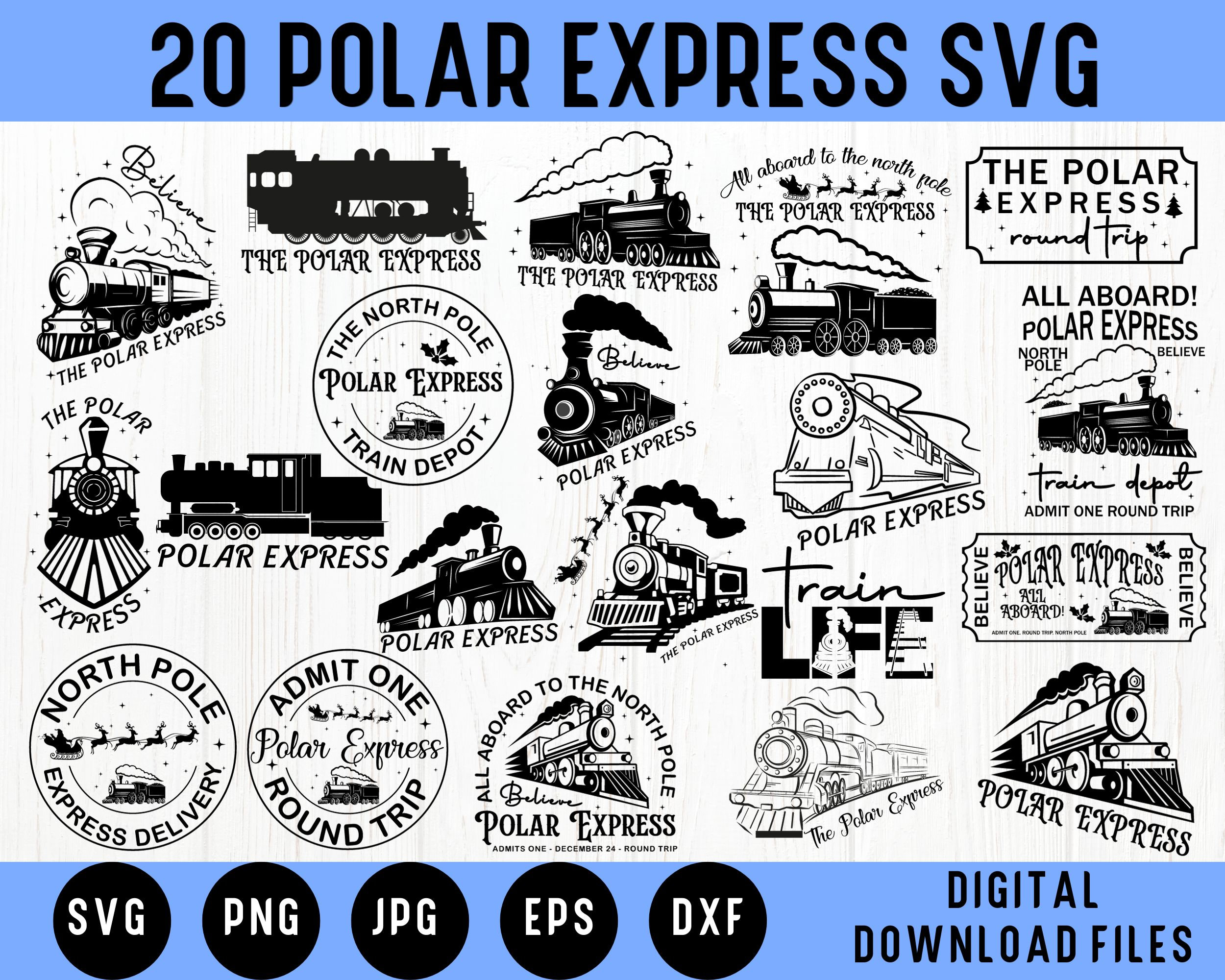 Polar Express Svg Bundle 20 Design Round Trip North Pole Svg Polar ...