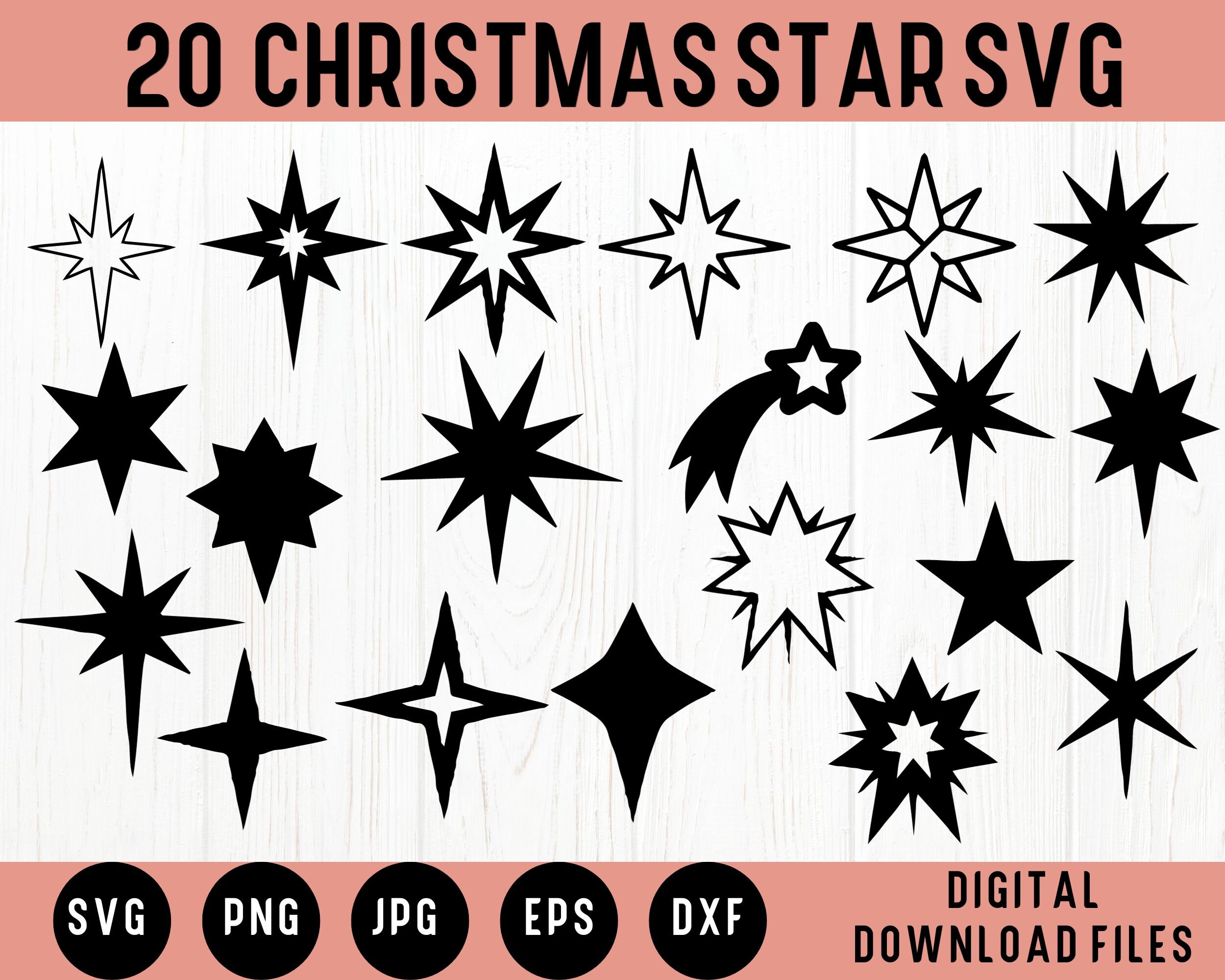 Christmas Star Svg Bundle Star Svg Bundle 20 Design Shinning Star Svg ...