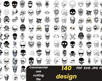 Skull Svg Bundle, Skull Png Files, Sugar Skulls Svg, Skull Clipart, Svg ...