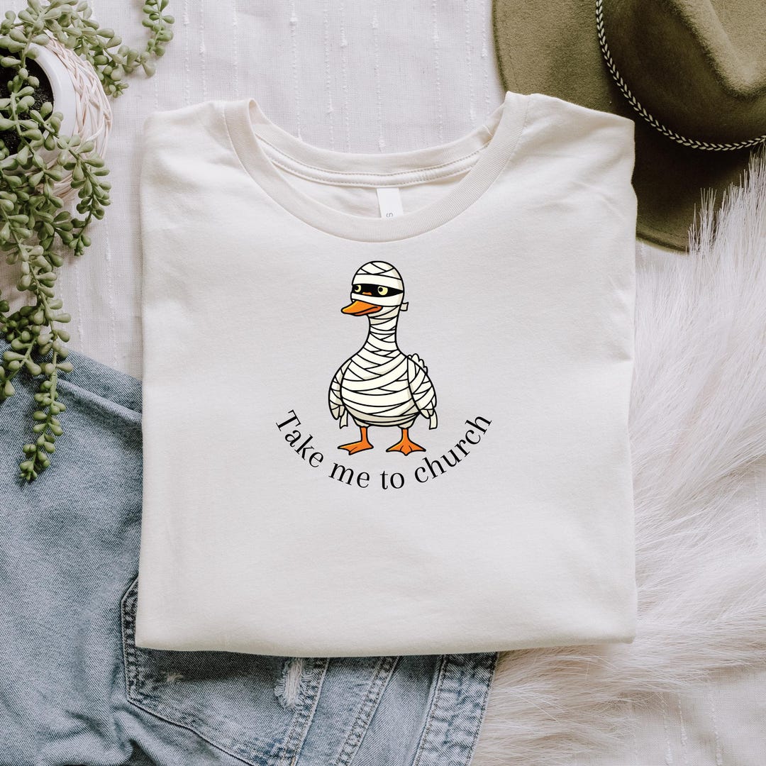 Mummy Goose PNG With “take Me to Church” Text, Funny Cartoon Bird ...