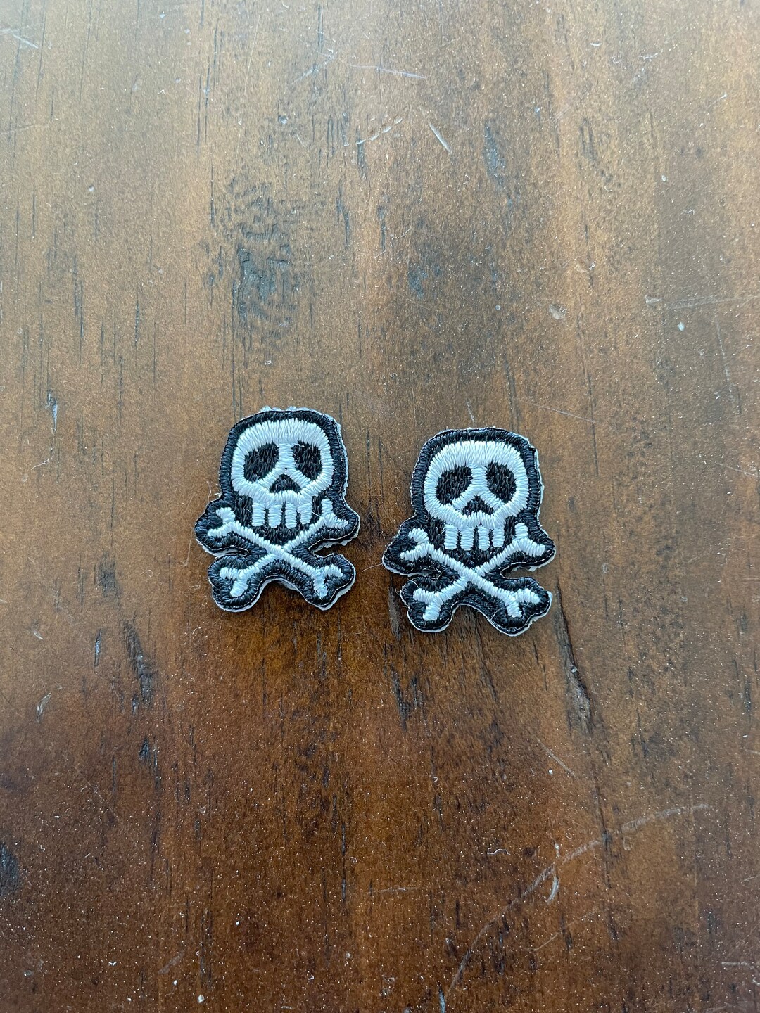 Sew on Embroidered Mini Skull and Crossbones Patch X2, 1 Inch - Etsy