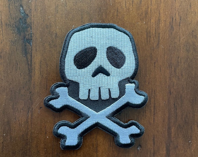 Sew on Large 4 Inch Embroidered Skull and Crossbones Patch - Etsy