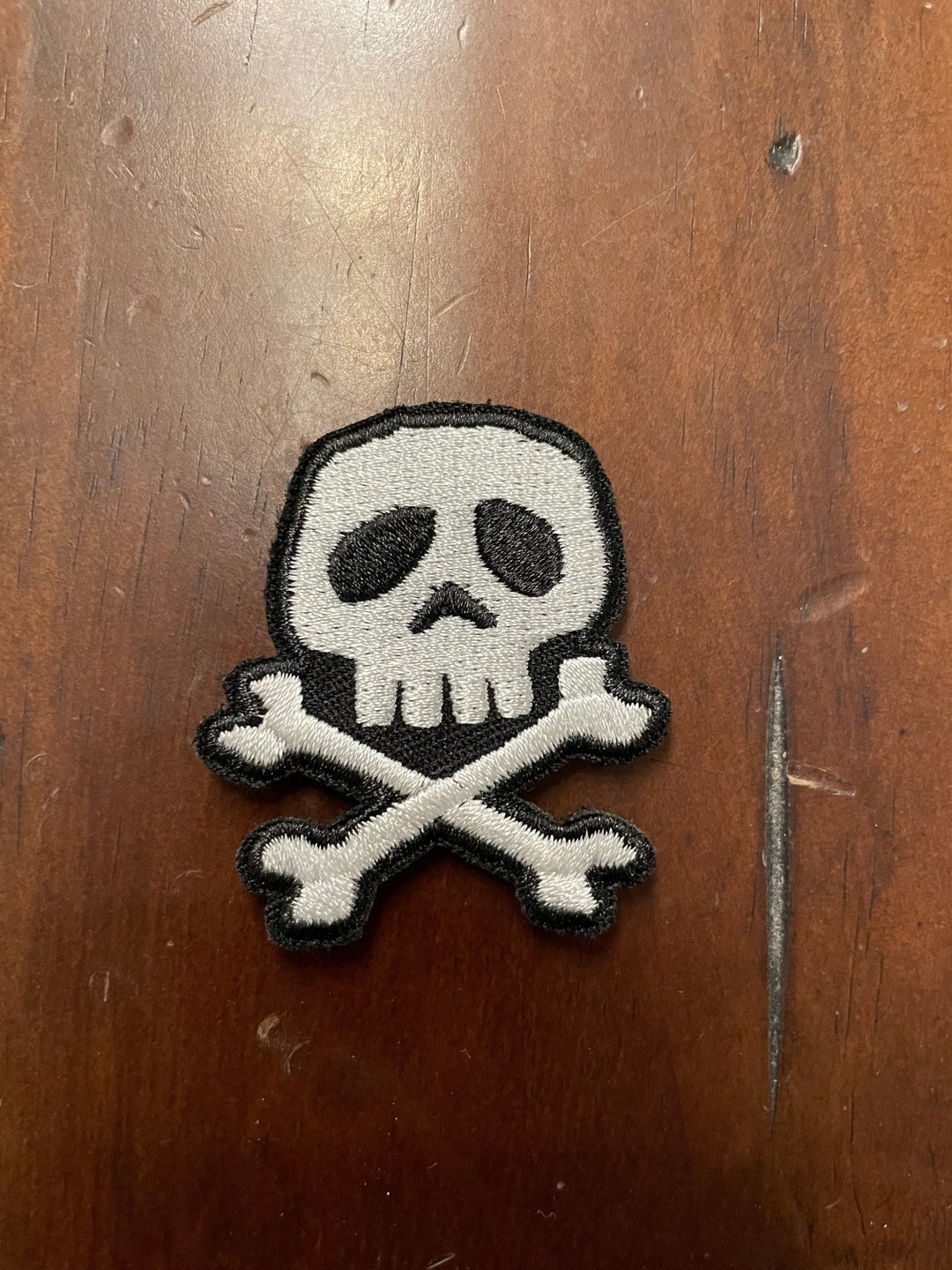 Embroidered Skull and Crossbones Patch With Hook Type Backing - Etsy