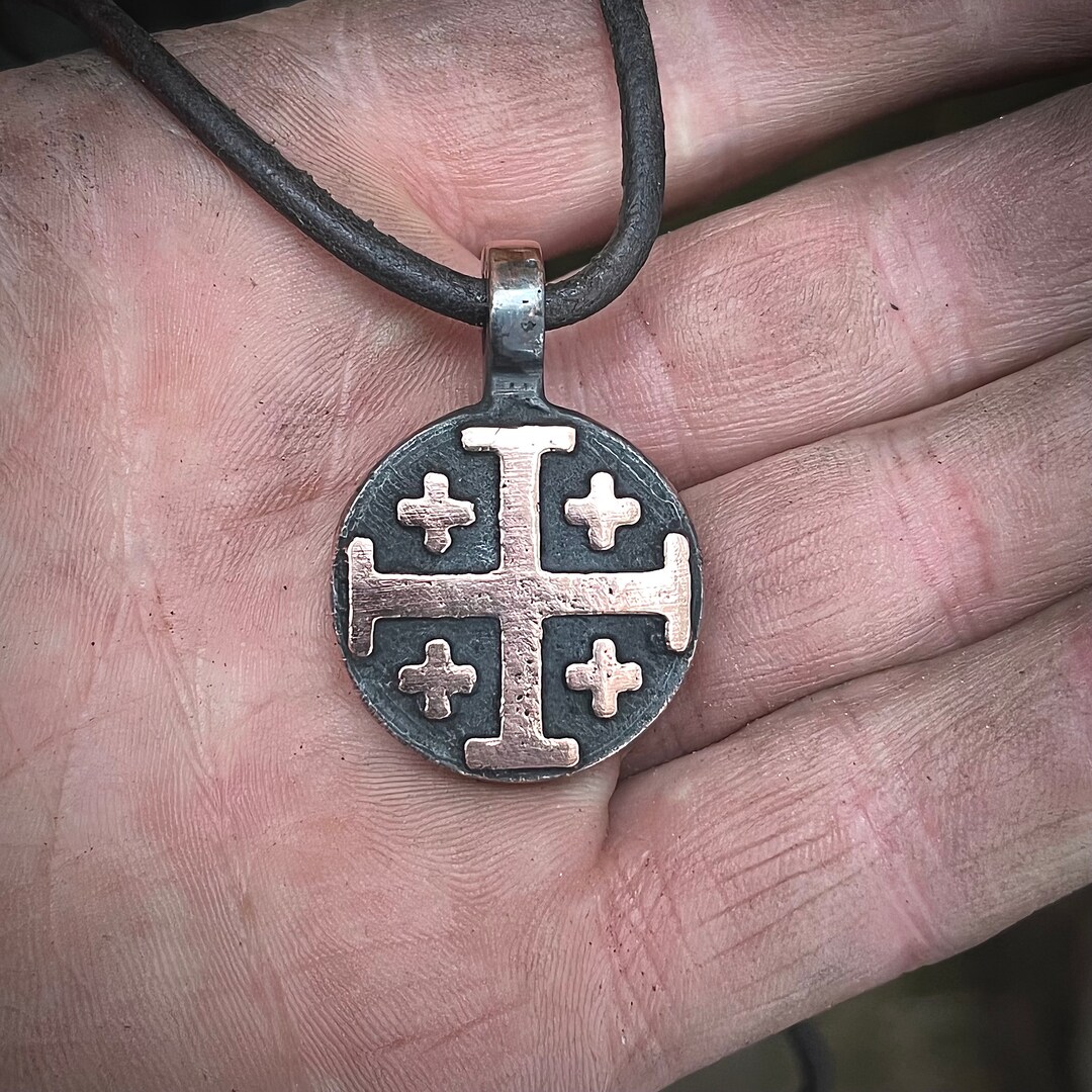 Copper Jerusalem Cross / Crusader Cross Pendant. Made in America. Hand ...