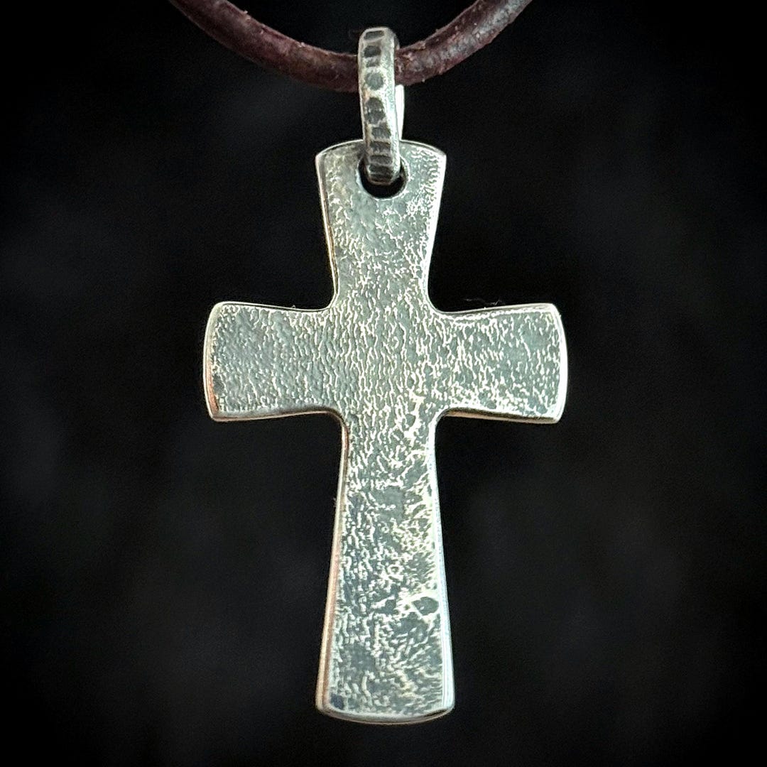 100% Pure Silver Crusader CROSS PENDANT New Design! Hand Forged in ...