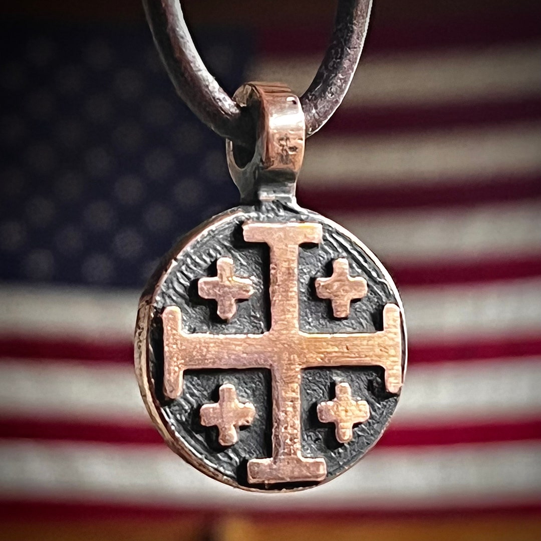 Copper Jerusalem Cross / Crusader Cross Pendant. Made in America. Hand ...