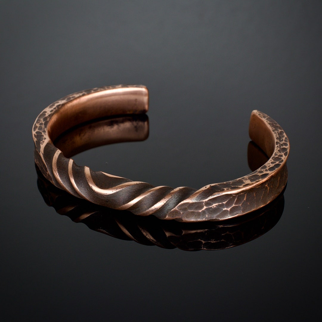 Mid Gauge. Twisted Copper Bracelet. Forged in Montana. Made in America ...