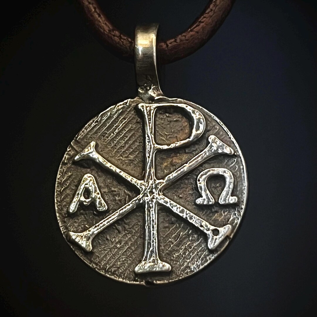 100% Pure Silver Chi Rho Pendant. Made in America. Hand Forged in ...