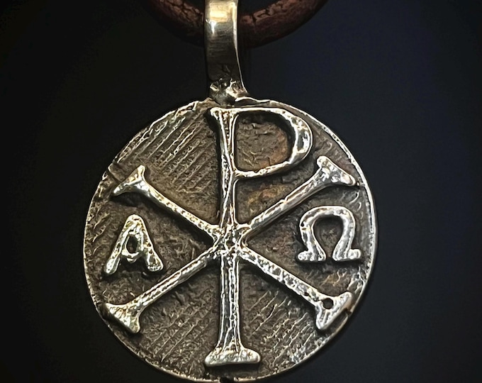 100% Pure Silver Chi Rho Pendant. Made in America. Hand Forged in ...