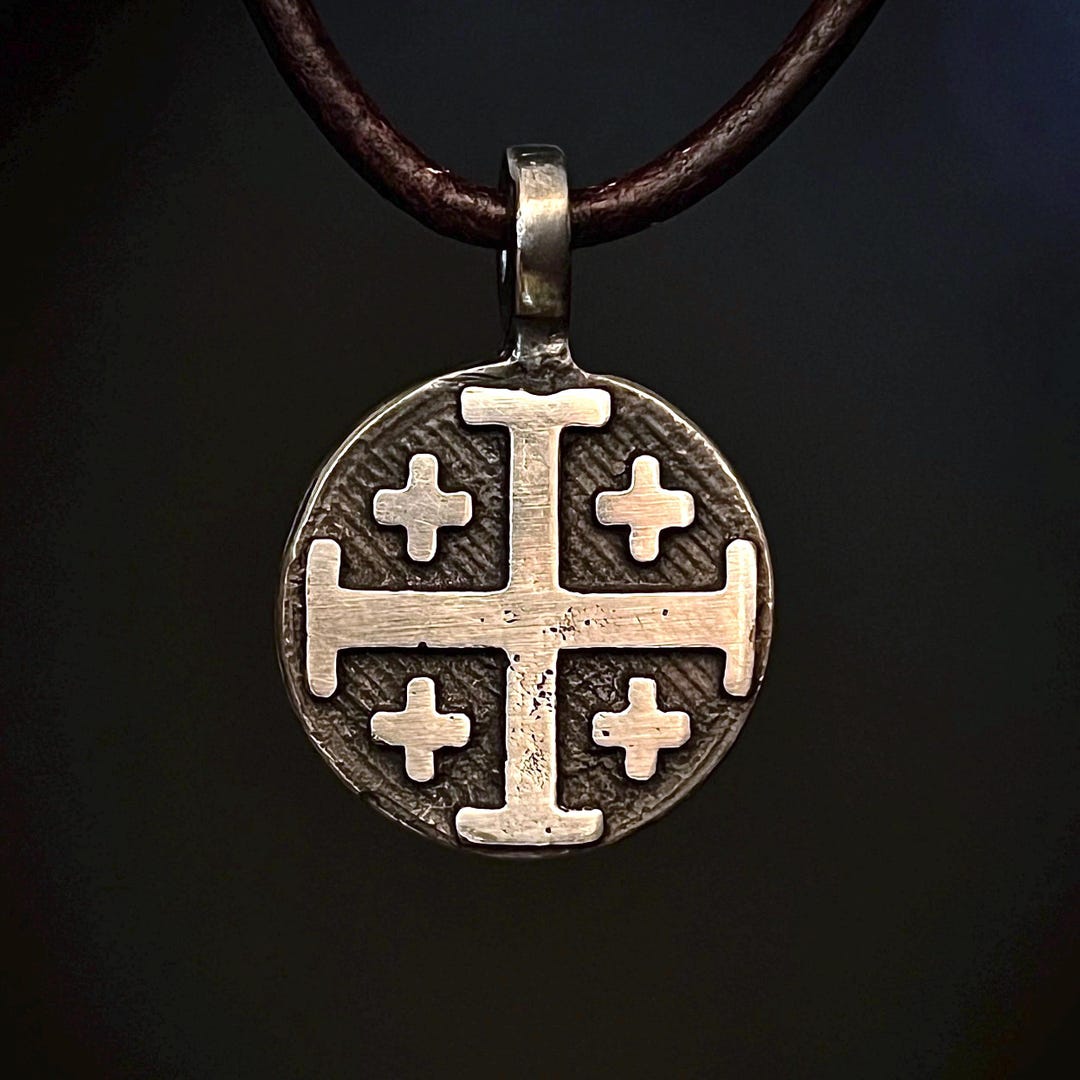 100% Pure Silver Jerusalem Cross / Crusader Cross Pendant. Made in ...