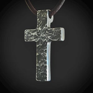 100% Pure Silver CROSS PENDANT Hammered Finish. Made in America. Hand ...