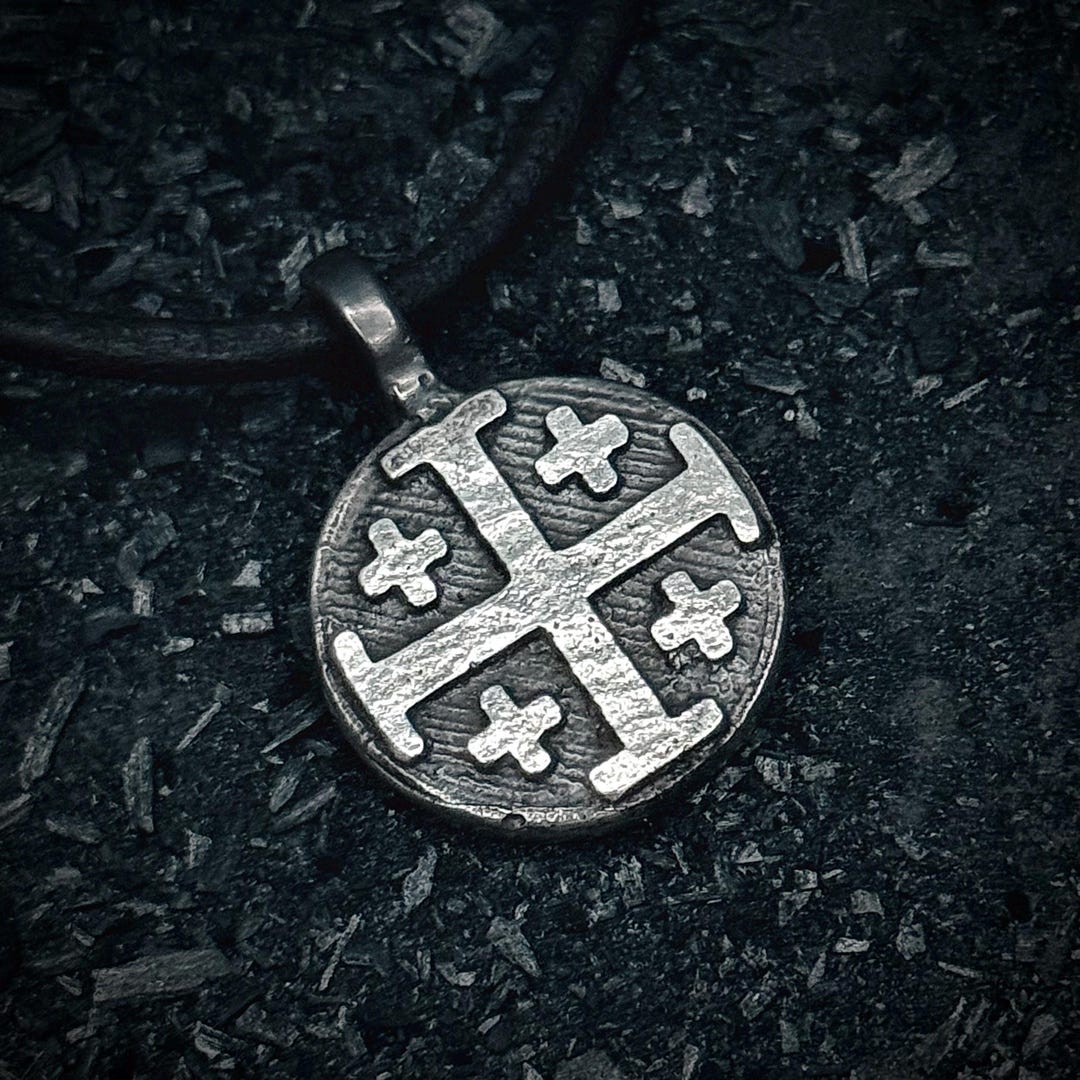 100% Pure Silver Jerusalem Cross / Crusader Cross Pendant. Made in ...