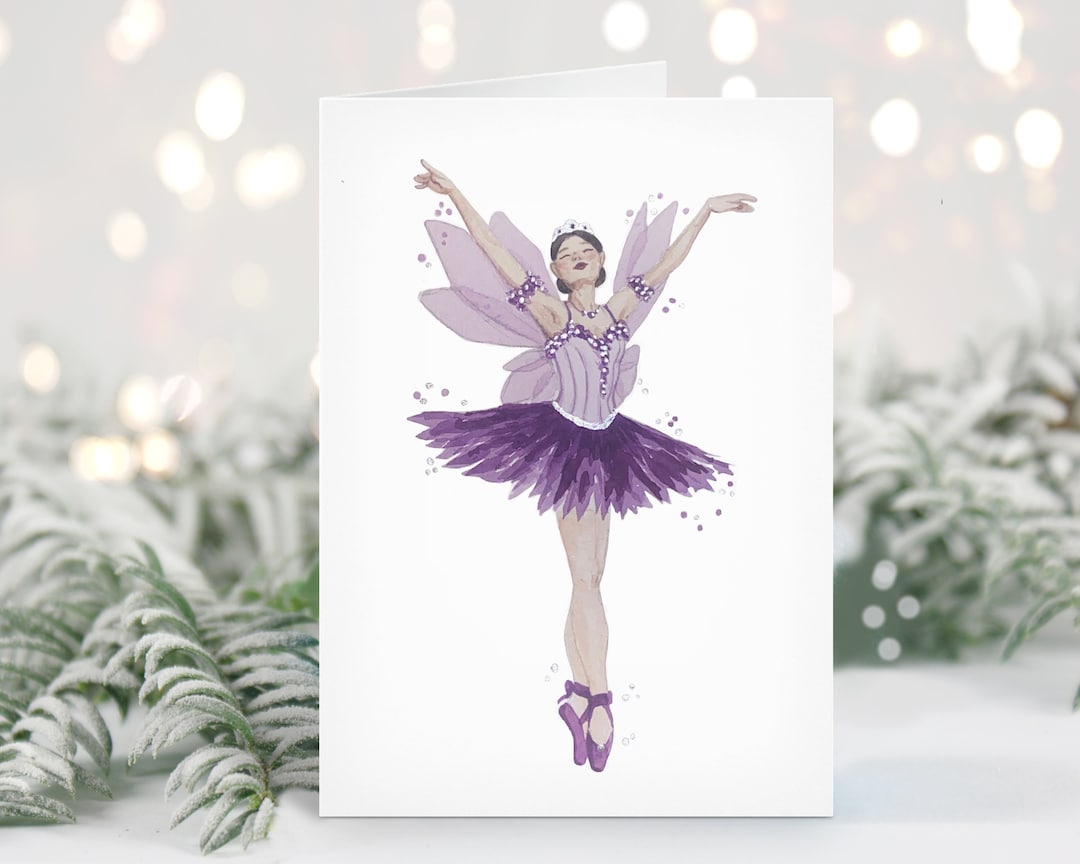 Sugar Plum Fairy Christmas Card - Etsy