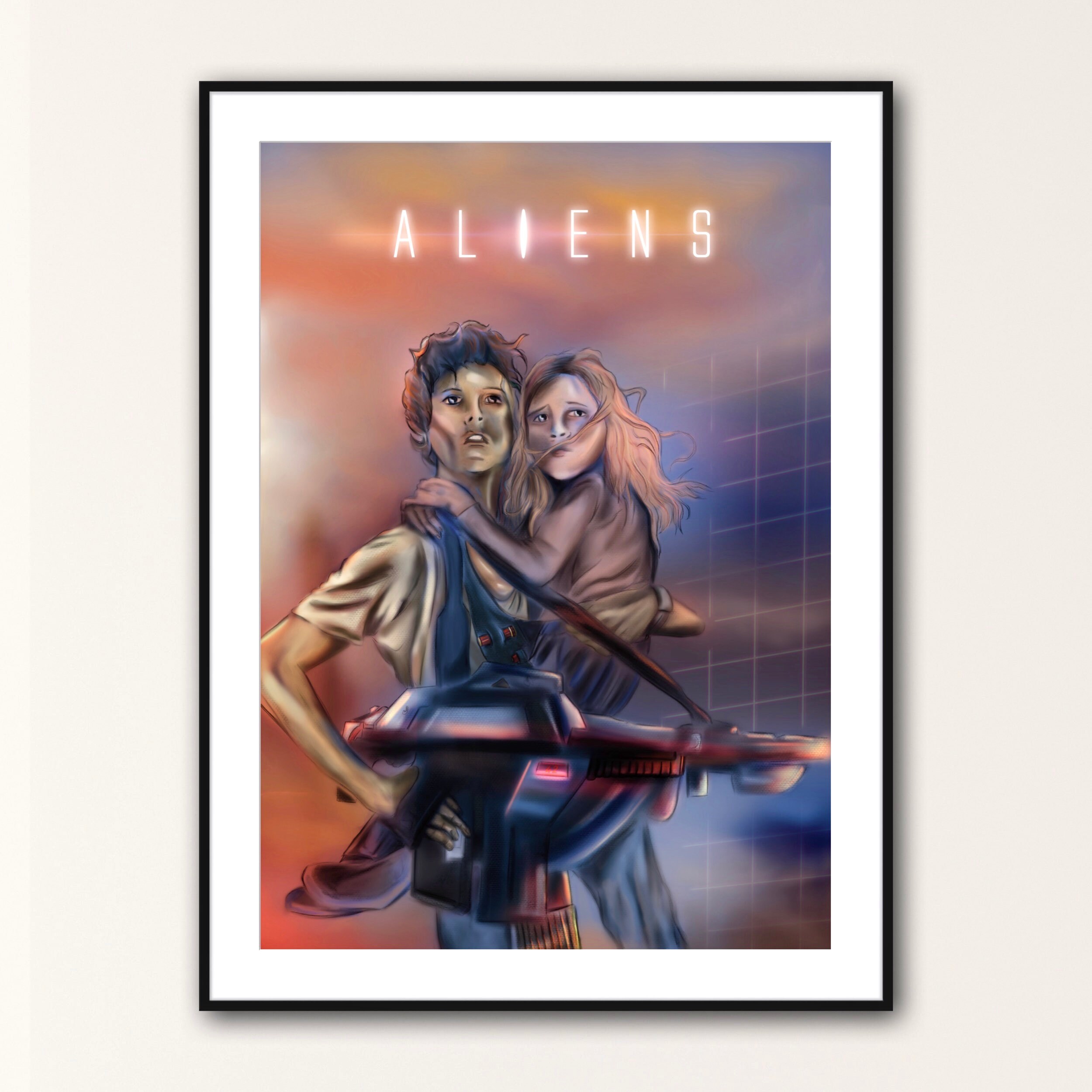 Alien Movie Poster, Aliens Art Print, Ripley Poster, Hand Drawn Fanart ...